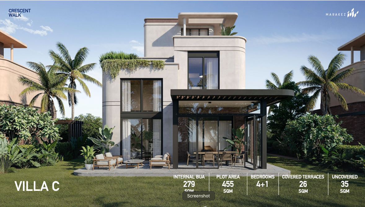 فيلا للبيع كمبوند كريسنت ووك التجمع السادس